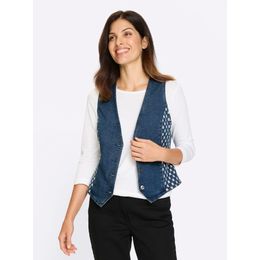 Classic Basics Damen Jeansweste, blau, Gr. 52, unifarben, 81% Baumwolle, 17% Polyester, 2% Elasthan, Westen