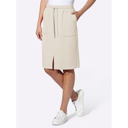Heine Damen Sweatrock, beige, Gr. 40, unifarben, 55% Viskose, 40% Polyester, 5% Elasthan, R&ouml;cke