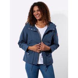 Casual Looks Damen Langjacke, blau, Gr. 44, unifarben, 100% Polyester, Jacken