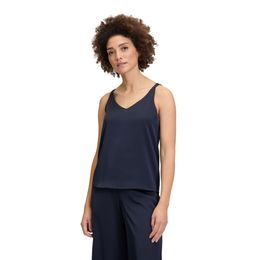 Vera Mont Damen Satinbluse "Damen mit V-Ausschnitt", blau, festlich, Gr. 38, Satin, Obermaterial: 100% Polyester; Futter: 100% Polyester, Blusen
