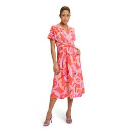 Jerseykleid Betty Barclay "Damen mit &uuml;berschnittenen &Auml;rmeln", Damen, Gr. 42, Normalgr&ouml;&szlig;en, rot (rot, ros&egrave;), Jersey, Obermaterial: 95% Polyester, 5% Elasthan., figurumspielend lang, V-Ausschnitt, Kleider Jerseykleid, Druck