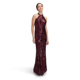 Abendkleid Vera Mont "Damen im Glitzer-Look", Damen, Gr. 42, Normalgr&ouml;&szlig;en, rot (wild ruby), Mesh, Obermaterial: 97% Polyester, 3% Elasthan; Besatz: 100% Polyester; Futter: 100% Polyester, figurbetont lang, Neckholder, Kleider Abendkleid