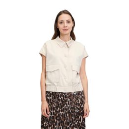BETTY & CO BETTY & CO Damen Kurzweste "Damen mit Kragen", grau, Gr. 36, Obermaterial: 61% Baumwolle, 34% Polyester, 5% Elasthan, Westen, Material