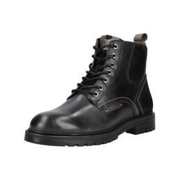 Bullboxer Damen Schnürstiefelette "Bullboxer Stiefelette Leder/Textil", Gr. 42schwarz, grau, Leder, Textil, Schuhe