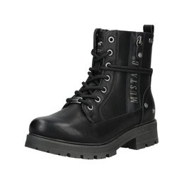 Schn&uuml;rstiefelette Mustang Shoes "Mustang Shoes Stiefelette Lederimitat", Damen, Gr. 36, schwarz, Lederimitat, Schuhe Schn&uuml;rstiefelette