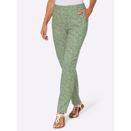 Schlupfhose Classic Basics, Damen, Gr. 23, Kurzgr&ouml;&szlig;en, eucalyptus, wei&szlig;, bedruckt, 100% Viskose, gemustert, gepunktet, mehrfarbig, Hosen Schlupfhose