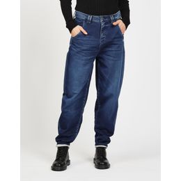 5-Pocket-Jeans Gang "94VIA JOGGER", Damen, Gr. 32, N-Gr, blau (commercial midblau), Denim/Jeans, Obermaterial: 98% Baumwolle, 2% Elasthan, regular fit, Jeans 5-Pocket-Jeans, mit Kordel, Balloon Fit