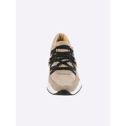 Heine Damen Sneaker, Gr. 37, beige, Leder, Rindsleder, Schuhe