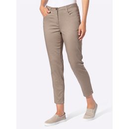 5-Pocket-Hose Casual Looks, Damen, Gr. 20, Kurzgr&ouml;&szlig;en, sesam, bedruckt, 98% Baumwolle, 2% Elasthan, Hosen 5-Pocket-Hose