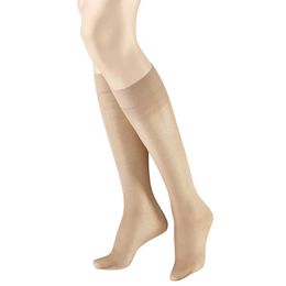 Hudson Damen Feinkniestr&uuml;mpfe "Kniestrumpf Glamour 20", Gr. 39, beige, Obermaterial: 91% Polyamid PA. 9% Elasthan EL., Socken
