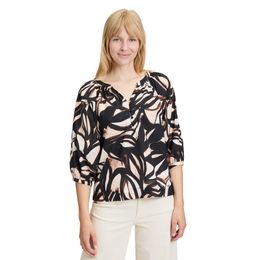 BETTY & CO Schlupfbluse BETTY & CO "Damen mit Print", Damen, Gr. 42, schwarz (schwarz, nature), Obermaterial: 100% Baumwolle, figurumspielend normal, Rundhals, Blusen Schlupfbluse