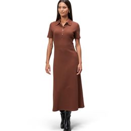 Strickkleid Zero "Damen mit Polokragen", Damen, Gr. 34, Normalgr&ouml;&szlig;en, cappuccino, Strick, Obermaterial: 55% Polyester, 33% Baumwolle, 10% Viskose, 2% Elasthan, unifarben, figurbetont lang, eng, Kleider Strickkleid, Knopfleiste