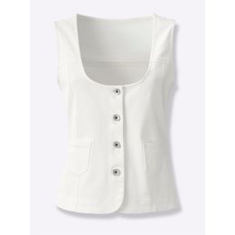 Damen Jeansweste, wei&szlig;, Gr. 40, unifarben, 98% Baumwolle, 2% Elasthan, Westen