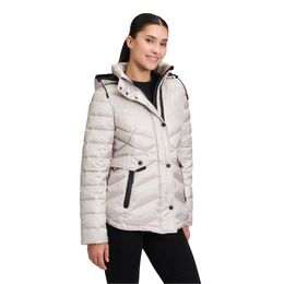 Steppjacke Gil Bret "Damen mit abnehmbarer Kapuze", Damen, Gr. 46, beige (grau beige), Obermaterial: 100% Polyamid; Besatz: 92% Polyester, 8% Elasthan; Futter: 100% Polyamid; Füllung: 100% Polyester; Ärmelfutter: 100% Polyester, tailliert, Jacken Steppjacke