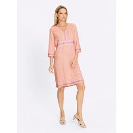 Heine Damen Druckkleid "Druck-Kleid", rosa, Gr. 48, bedruckt, gemustert, mehrfarbig, 100% Viskose, Kleider