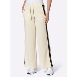 Jerseyhose Heine, Damen, Gr. 40, Normalgr&ouml;&szlig;en, beige (champagner), 50% Modal, 44% Polyester, 6% Elasthan, gemustert, mehrfarbig, unifarben, Hosen Jerseyhose