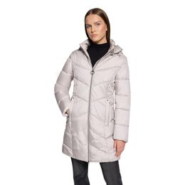 Betty Barclay Damen Outdoorjacke "Damen mit abnehmbarer Kapuze", silber, Gr. 40, Obermaterial: 88% Polyester, 12% Polyamid; Futter: 100% Polyester;