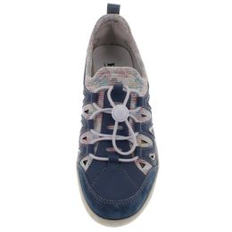 Reflexan Damen Slipper, Gr. 38, blau, Glattleder, Nubukleder, Veloursleder, Schuhe