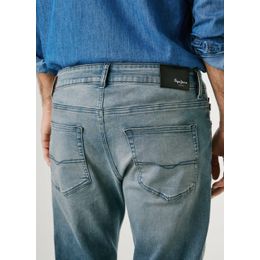 Pepe Jeans Herren Straight-Jeans "CASH", blau, Gr. 30, Denim/Jeans, Obermaterial: 93% Baumwolle, 5% Polyester, 2% Elasthan, Jeans, im 5-Pocket-Stil