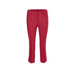 GOLDNER Damen Caprihose "Kurzgr&ouml;&szlig;e Verk&uuml;rzte Strukturhose in elastischer Ware", rot, Gr. 21, Obermaterial: 45% Elastomultiester ELE. 44% Baumwolle