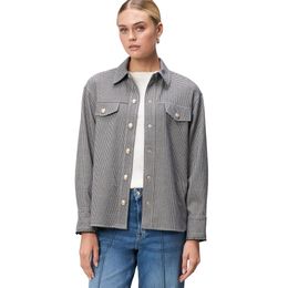 Hemdbluse Zero "Damen mit Hahnentrittmuster", Damen, Gr. 38, beigebraun, Web, Obermaterial: 64% Polyester, 34% Viskose, 2% Elasthan, bedruckt, figurumspielend normal, weit 1-Knopf-Manschette, Blusen Hemdbluse