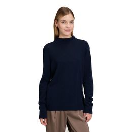 Strickpullover Betty Barclay "Damen mit Stehkragen", Damen, Gr. 46, blau (dunkelblau), Strick, Obermaterial: 100% Kaschmir, Basic, gerade lang, Pullover Strickpullover