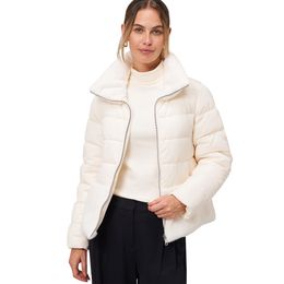 Steppjacke Zero "Damen mit Kunstfellkragen", Damen, Gr. 34, eggnog, Web, Obermaterial: 100% Polyester, unifarben, figurbetont, Jacken Steppjacke