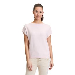 Kurzarmshirt Cartoon "Damen kurzarm", Damen, Gr. 36, rosa (rose dust melange), Obermaterial: 58% Baumwolle, 28% Polyamid, 14% Polyester, loose fit normal, tiefer Rundhals, Shirts, Material