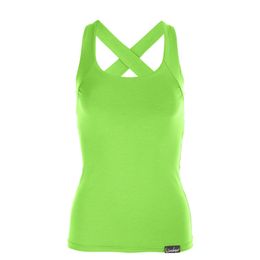 Sporttop WINSHAPE "WVR25", Damen, Gr. XS, gr&uuml;n (apfelgr&uuml;n), 90% Baumwolle, 10% Elasthan, eckiger Ausschnitt, Tops Sporttop, Cross Back Style