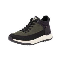 Sneaker Rieker "Rieker Sneaker Lederimitat", Herren, Gr. 41, schwarz (schwarz, gr&uuml;n), Lederimitat, Schuhe Sneaker