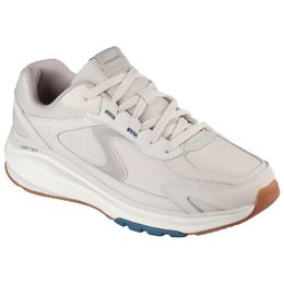 Sneaker Skechers "VERTEX", Herren, Gr. 45, beige (hellbeige), Leder, Mesh, Schuhe Sneaker, Retro Sneaker, Schn&uuml;rschuh mit Air-Cooled Memory Foam