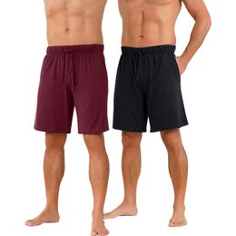 Herren Hose kurz bordeaux + schwarz Gr&ouml;&szlig;e 44/46