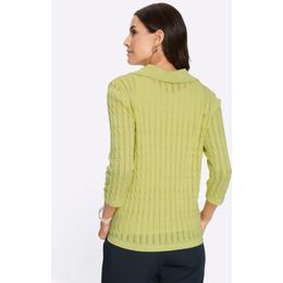 Inspirationen Damen Polokragenpullover "Polopullover", gr&uuml;n, Gr. 38, unifarben, 100% Baumwolle, Pullover