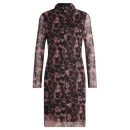 Meshkleid Cartoon "Damen mit Kragen", Damen, Gr. 46, Normalgr&ouml;&szlig;en, apricot, schwarz, Obermaterial: 95% Polyester, 05% Elasthan. Futter: 95% Viskose, 5% Elasthan, figurbetont kurz, Rundhals, Kleider