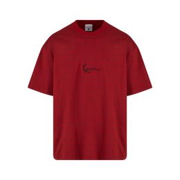 T-Shirt Karl Kani "Karl Kani Aop Signature T-Shirt", Damen, Gr. L, dunkelrot, 100% Baumwolle, bedruckt, normal, Rundhals, Shirts T-Shirt