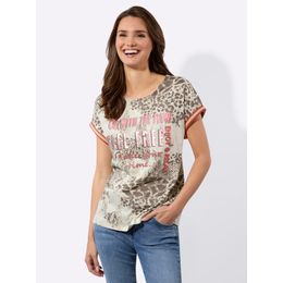 Inspirationen Damen Kurzarmshirt "Shirt", gr&uuml;n, Gr. 36, bedruckt, gemustert, mehrfarbig, 50% Baumwolle, 50% Modal, Shirts