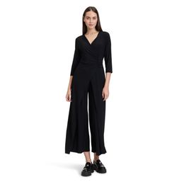 Overall Cartoon "Damen mit weitem Bein", Damen, Gr. 34, Normalgrößen, schwarz, Obermaterial: 95% Polyester, 05% Elasthan, tailliert, V-Ausschnitt, Overalls Overall