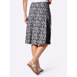 Classic Basics Damen Jerseyrock, schwarz-wei&szlig;, Gr. 38, gebl&uuml;mt, gemustert, mehrfarbig, 100% Baumwolle, R&ouml;cke