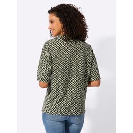 Casual Looks Damen Sweatshirt, gr&uuml;n, Gr. 36, gemustert, mehrfarbig, 50% Baumwolle, 50% Polyester, Sweatshirts
