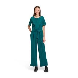 BETTY & CO Overall BETTY & CO "Damen mit Bindeg&uuml;rtel", Damen, Gr. 38, Normalgr&ouml;&szlig;en, deep teal, Obermaterial: 100% Polyester; Futter: 100% Polyester, tailliert, tiefer Rundhals, Overalls Overall