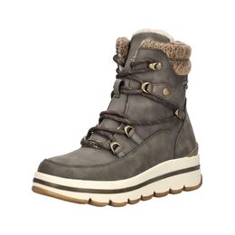 Schn&uuml;rstiefelette Tom Tailor "Tom Tailor Stiefelette Lederimitat", Damen, Gr. 37, lava, Lederimitat, Schuhe Schn&uuml;rstiefelette