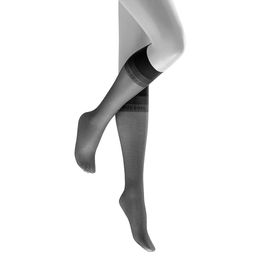 Hudson Damen Feinkniestr&uuml;mpfe "Kniestrumpf Glamour 20", Gr. 39, schwarz, Obermaterial: 91% Polyamid PA. 9% Elasthan EL., Socken