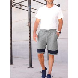 Trainingsshorts Catamaran, Herren, Gr. 48/50, Normalgrößen, grau, meliert, 65% Baumwolle, 35% Polyester, unifarben, Hosen