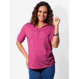 Casual Looks Damen Poloshirt "Poloshirt", pink, Gr. 46, unifarben, 50% Baumwolle, 50% Modal, Shirts