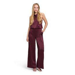 Overall Vera Mont "Damen mit Taschen", Damen, Gr. 44, Normalgr&ouml;&szlig;en, deep dahlia, Satin, Obermaterial: 98% Polyester, 2% Elasthan. Futter: 100% Polyester, festlich, figurumspielend, amerikanischer Ausschnitt, Overalls Overall, Material
