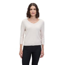 Betty Barclay Damen Strickpullover "Damen mit V-Ausschnitt", beige, Gr. 46, Strick, Obermaterial: 50% Viskose, 27% Polyamid, 23% Polyester, Pullover