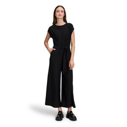 Overall Cartoon "Damen mit Bindeg&uuml;rtel", Damen, Gr. 44, Normalgr&ouml;&szlig;en, schwarz, Obermaterial: 95% Polyester, 05% Elasthan, tailliert, Rundhals, Overalls Overall