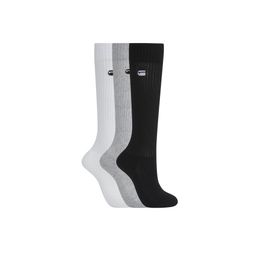 G-Star Raw Langsocken G-STAR "MYSTIC, SLOUCHY SOCKS", Damen, Gr. 35-38, light grau marl, hellwei&szlig;, schwarz, Baumwollmischung, unifarben, locker geschoppt, Socken, mit Logostickerei