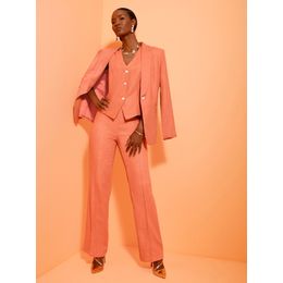 CR&Eacute;ATION L Jackenblazer CREATION L "Leinen-Mix-Blazer", Damen, Gr. 38, orange (papaya), 75% Viskose, 25% Leinen, Blazer