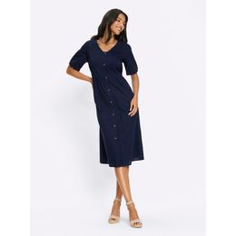 Classic Basics Damen Jerseykleid "Kleid", blau, Gr. 56, unifarben, 100% Baumwolle, Kleider